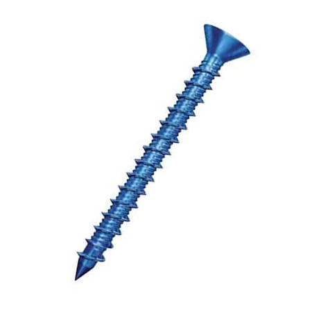 Tapcon 1/4-inch x 1-1/4-inch Climaseal Blue Flat Head Phillips Concrete Screw Anchors w/Drill ...